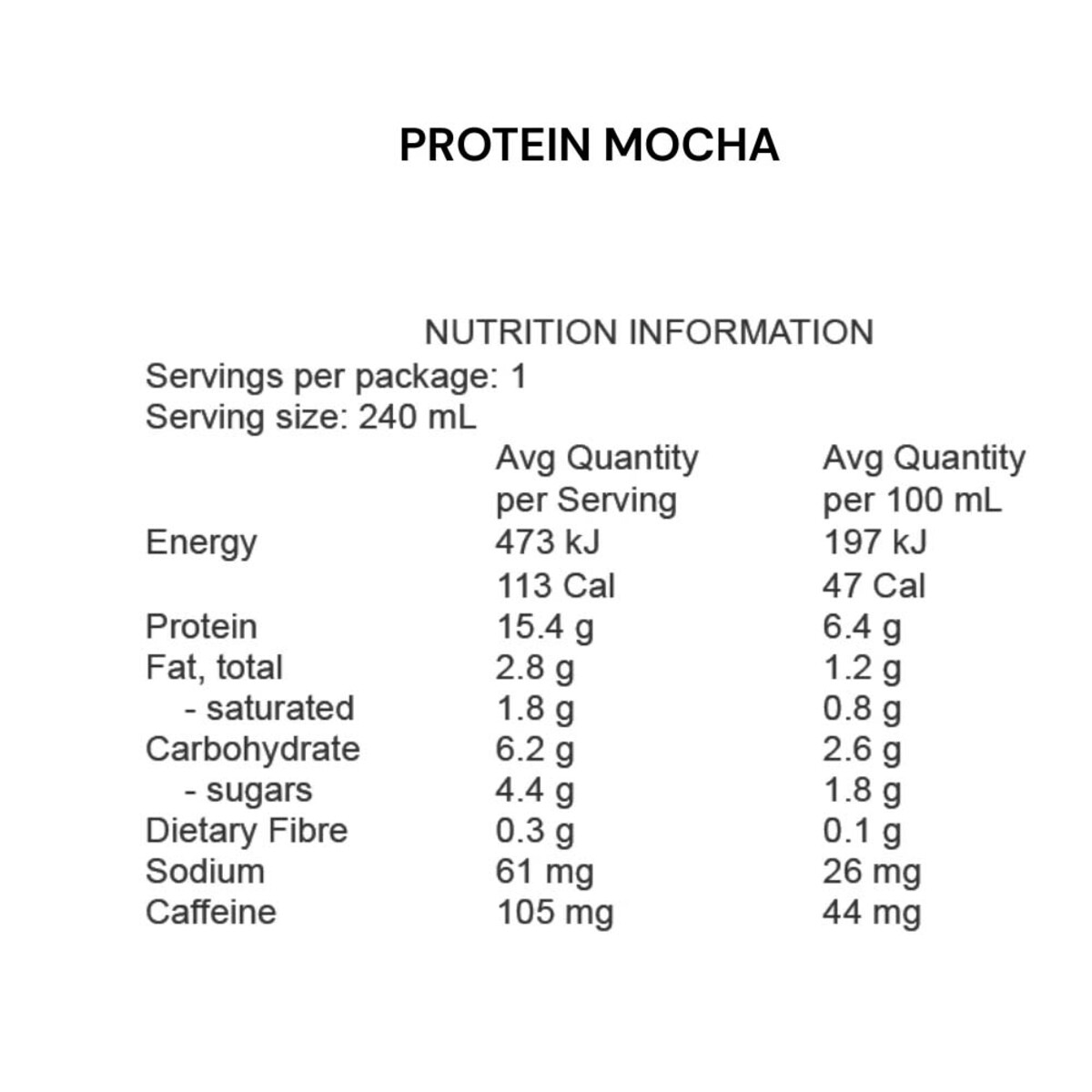 High Protein Mocha | Buy Grocery Online | Little Valley Distribution